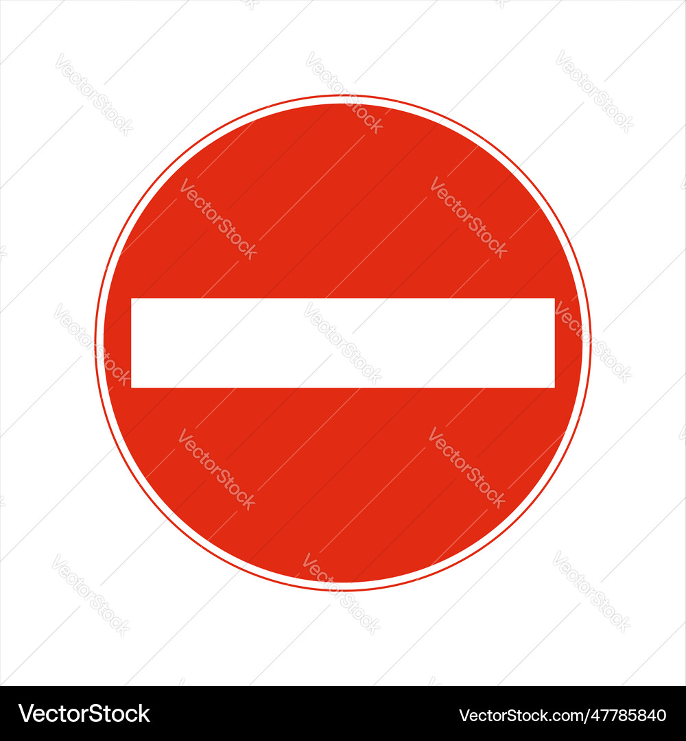 No entry is permitted road traffic sign Royalty Free Vector