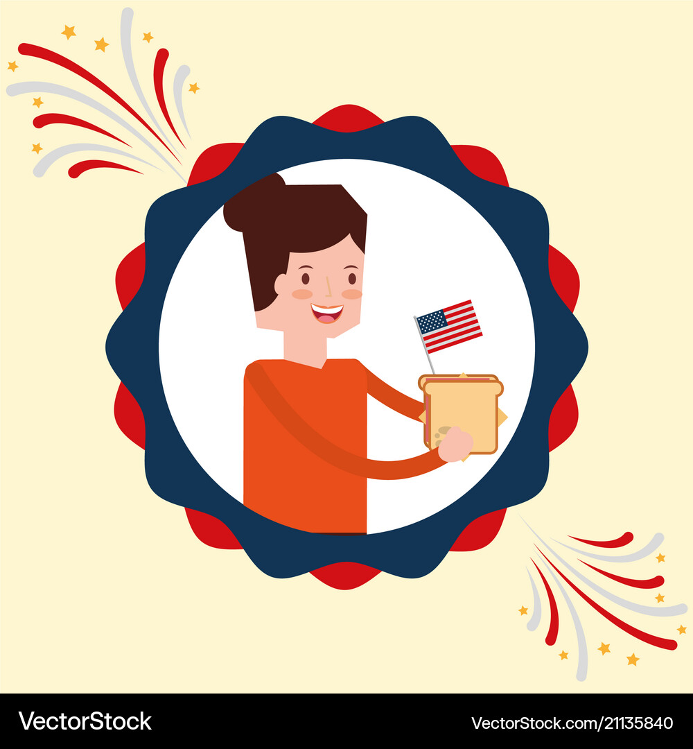 People american independence day Royalty Free Vector Image