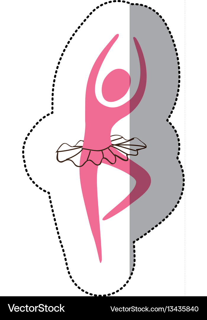Pink woman practicing ballet icon Royalty Free Vector Image