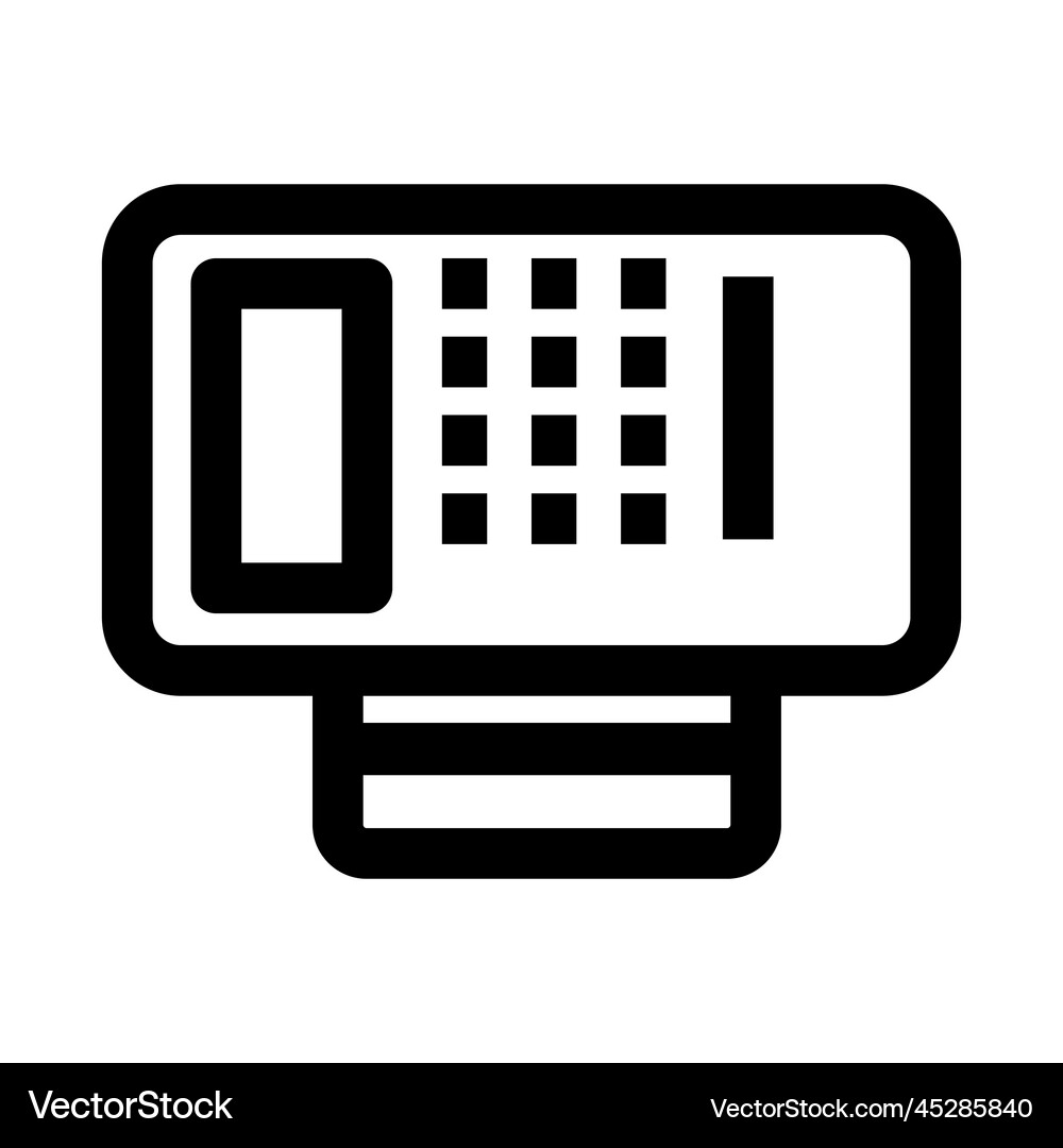 Pos terminal icon line isolated on white Vector Image