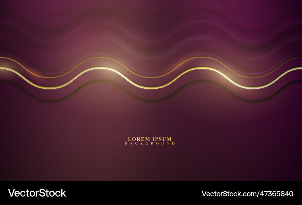 Red wavy with golden lines background Royalty Free Vector