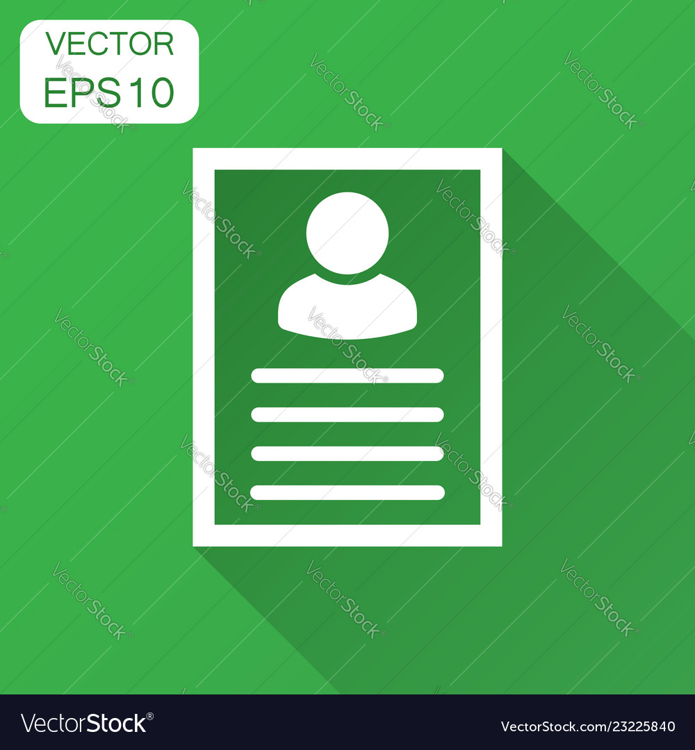Resume icon in flat style contract document Vector Image Resume icon in flat style contract document Vector Image