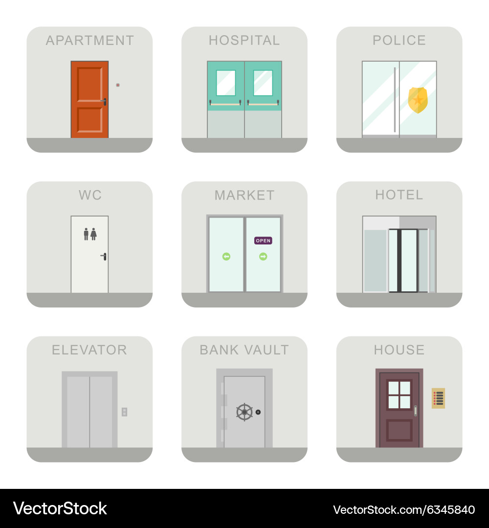 Set of doors icons Royalty Free Vector Image - VectorStock