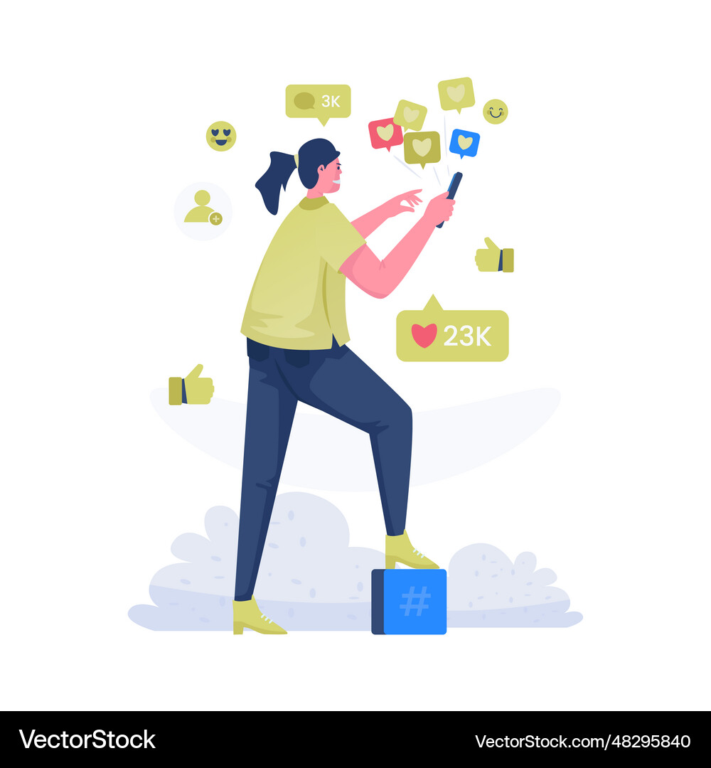 Social media addiction Royalty Free Vector Image