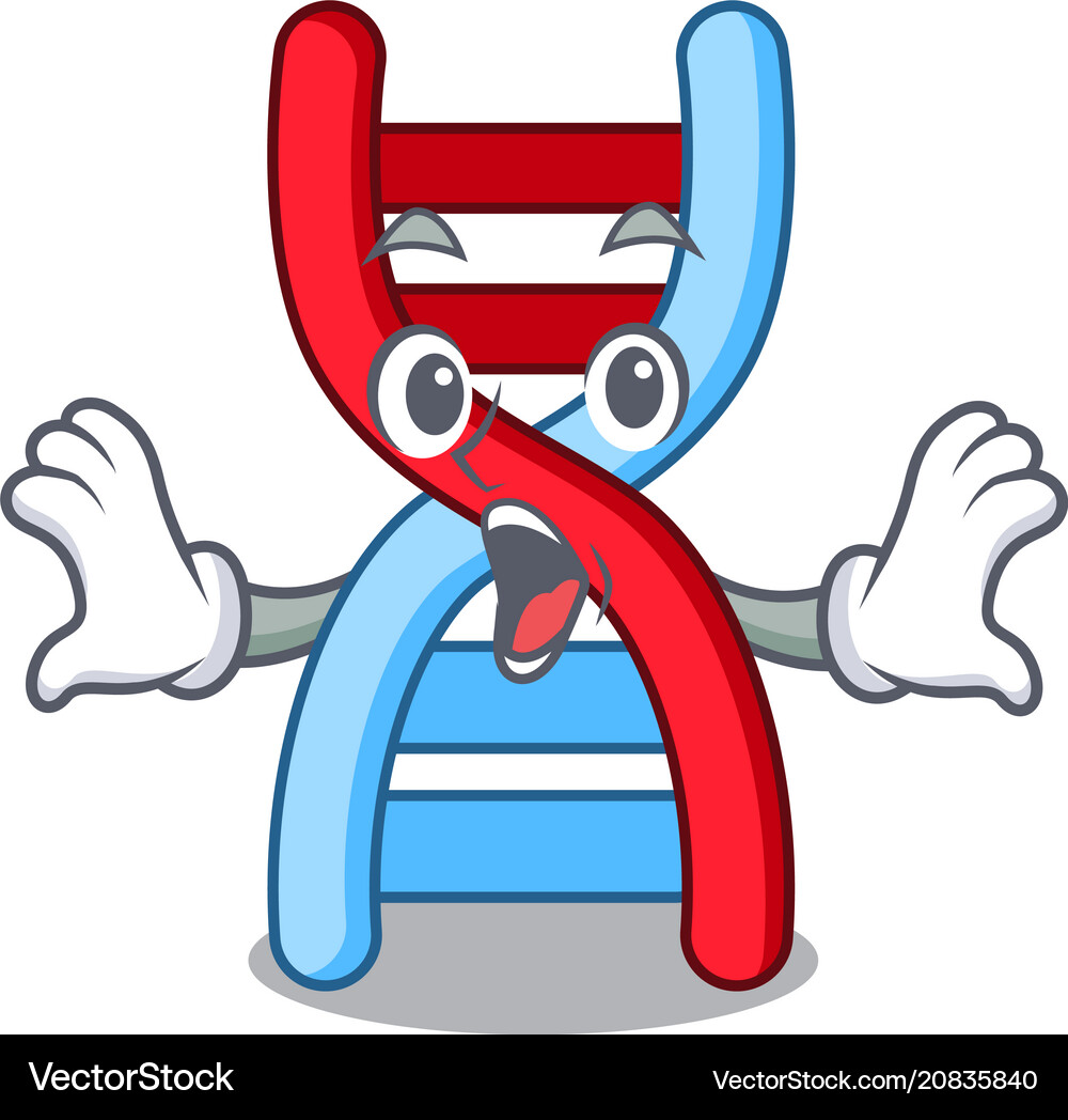 Surprised dna molecule mascot cartoon Royalty Free Vector