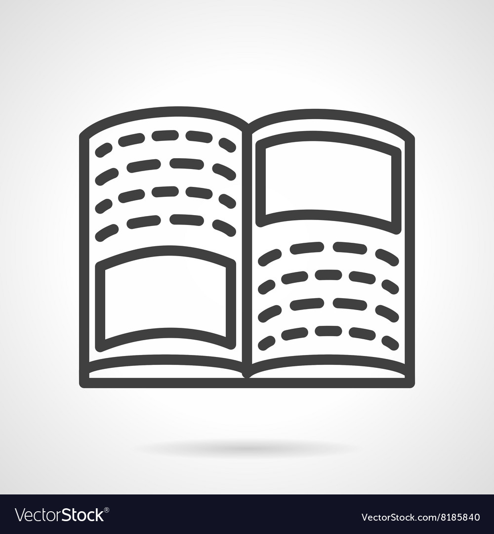 Tutorial book simple line icon Royalty Free Vector Image
