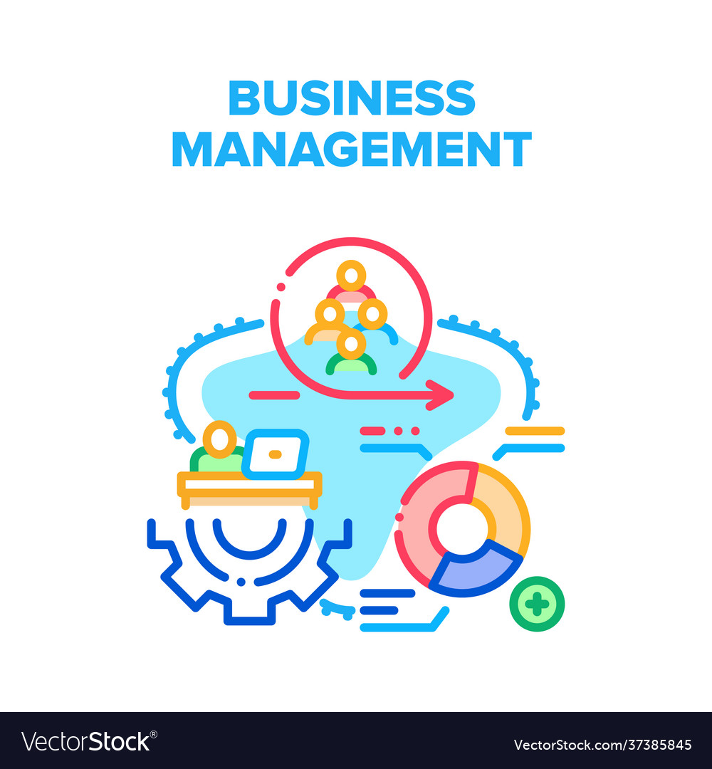 Business management work concept color Royalty Free Vector