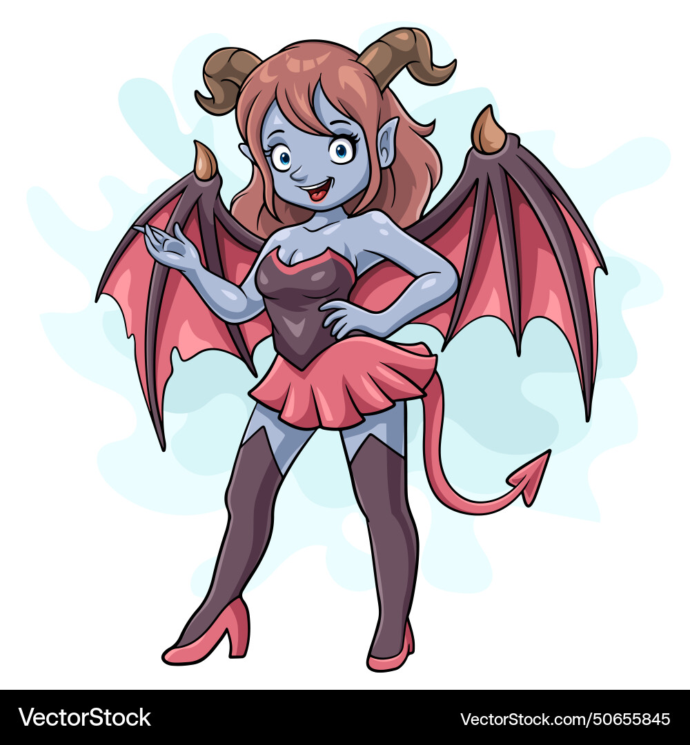 Cartoon succubus on white background Royalty Free Vector