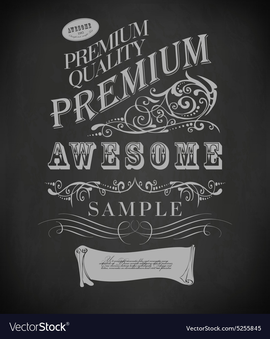 Chalk typography calligraphic design elements Vector Image Chalk typography calligraphic design elements Vector Image