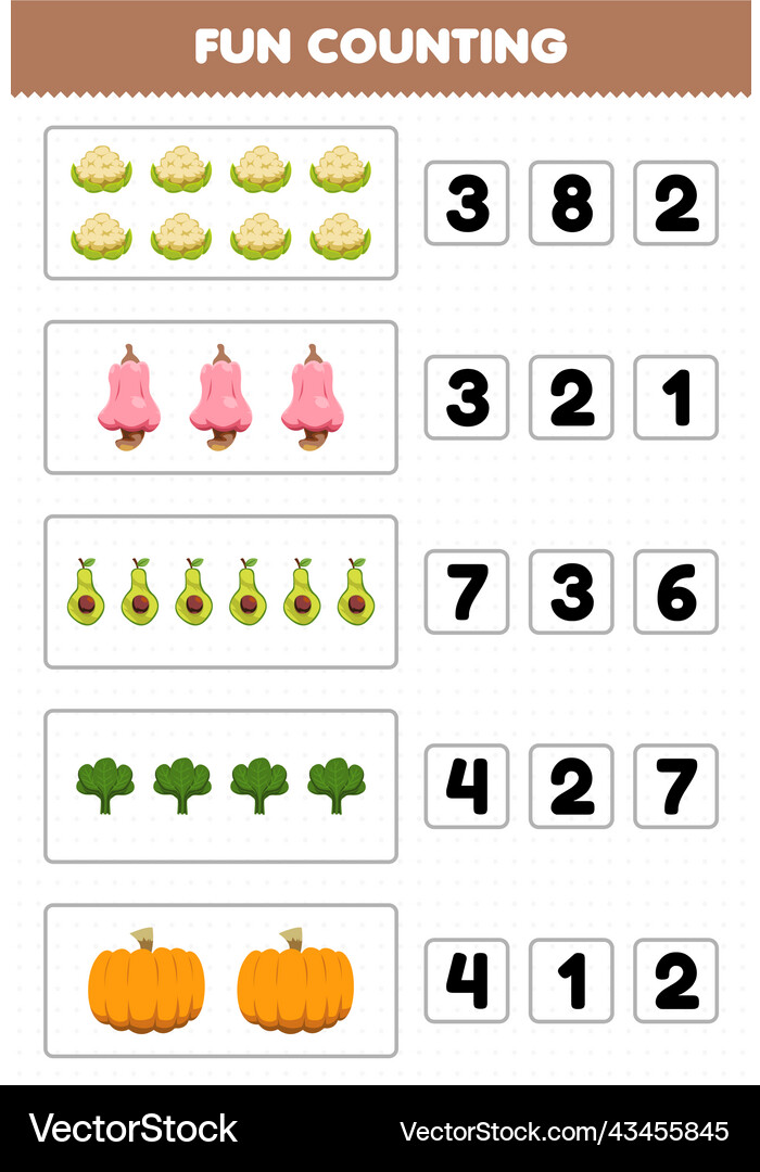 Education game for children fun counting Vector Image