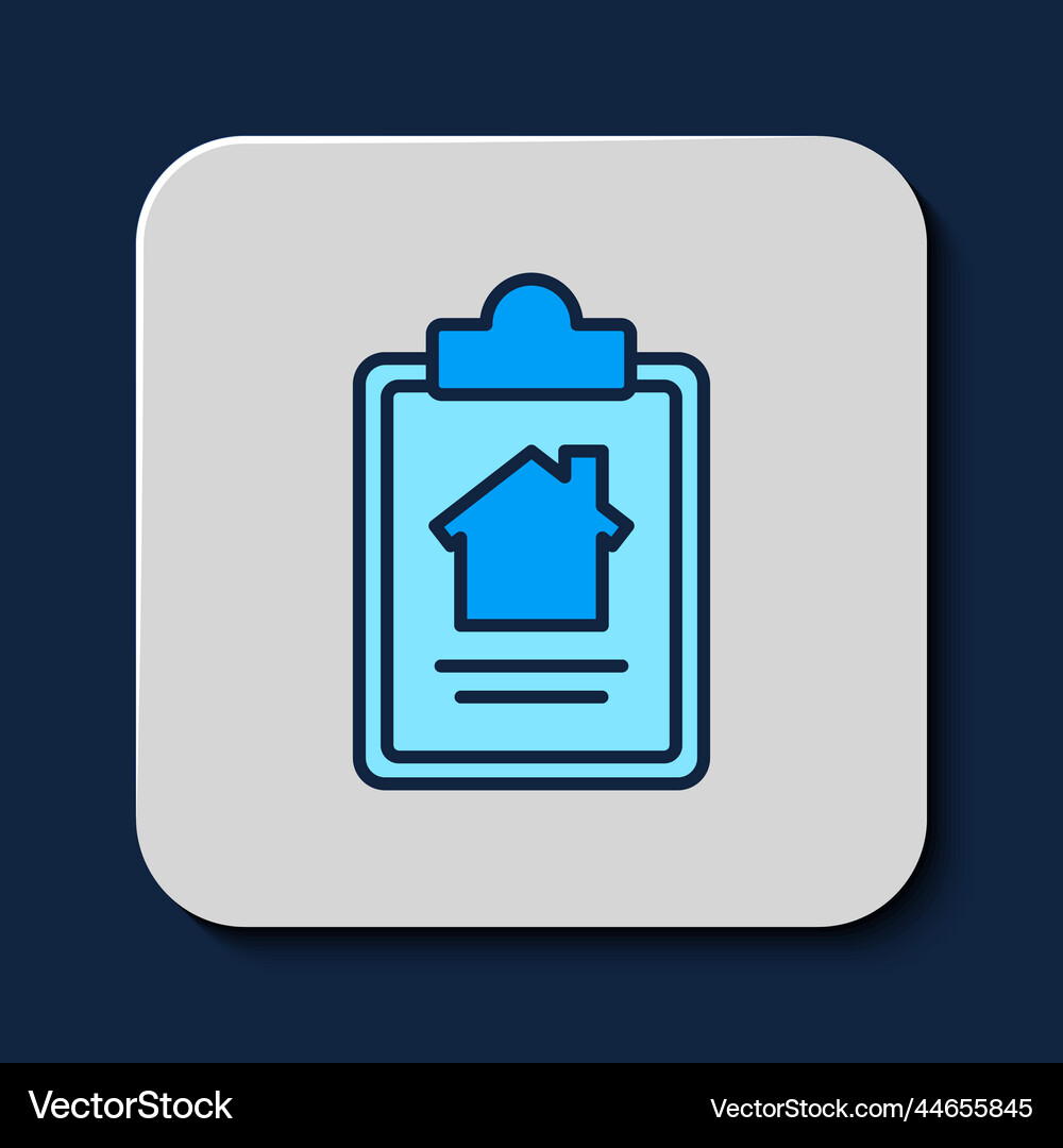 Filled outline house contract icon isolated Vector Image
