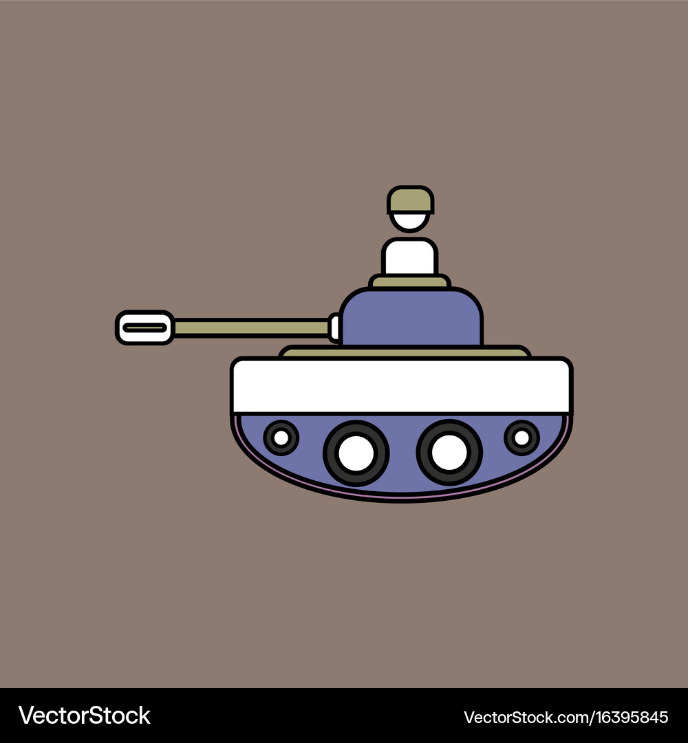 Flat icon design collection soldier on tank Vector Image