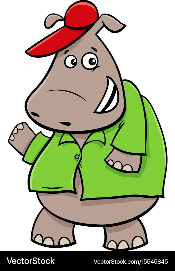 Hippopotamus cartoon character Royalty Free Vector Image
