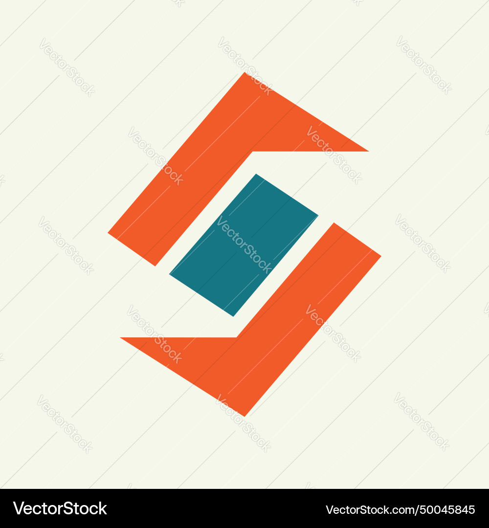 Initial letter s geometric shapes modern logo Vector Image