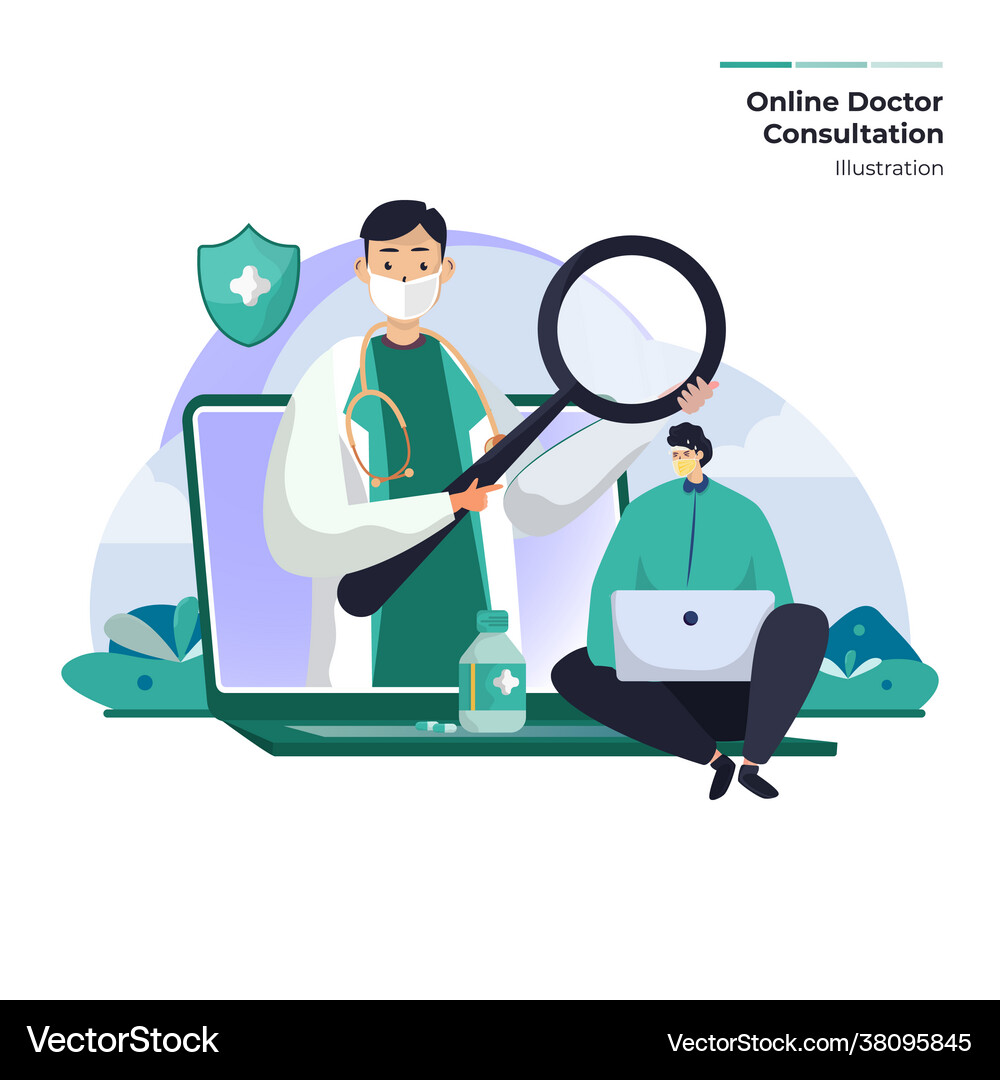 Online doctor consultation Royalty Free Vector Image