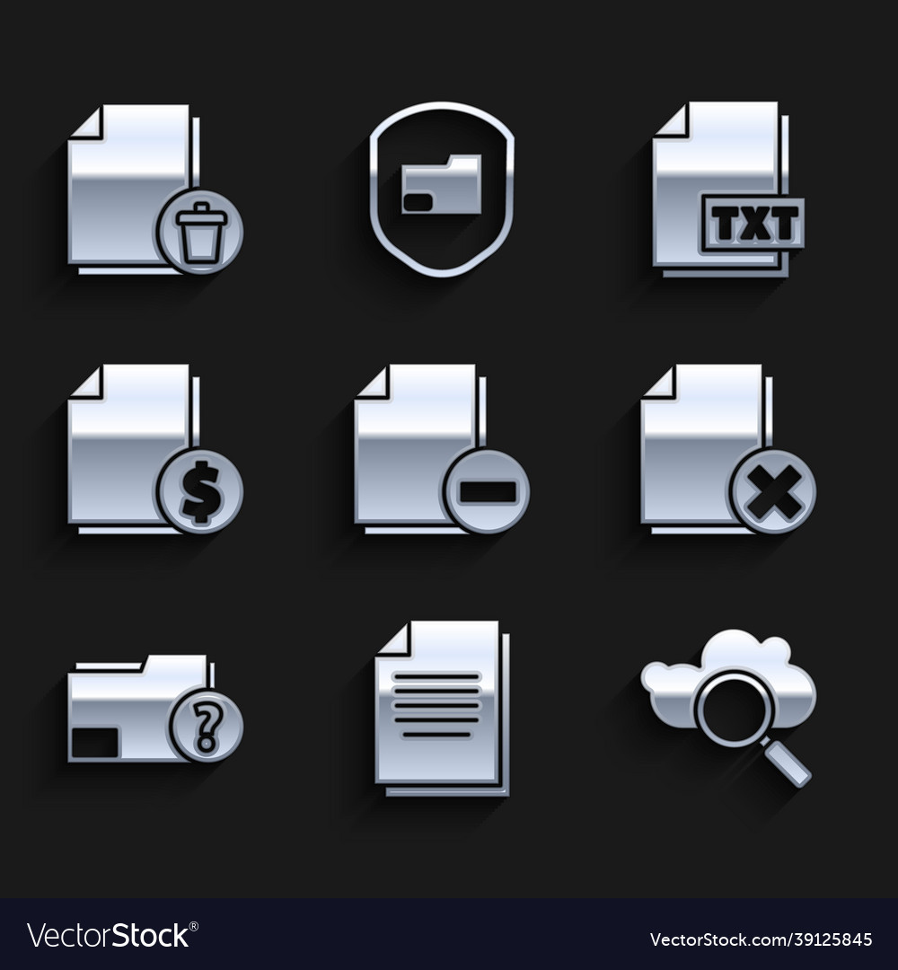 Set document with minus search cloud computing Vector Image Set document with minus search cloud computing Vector Image