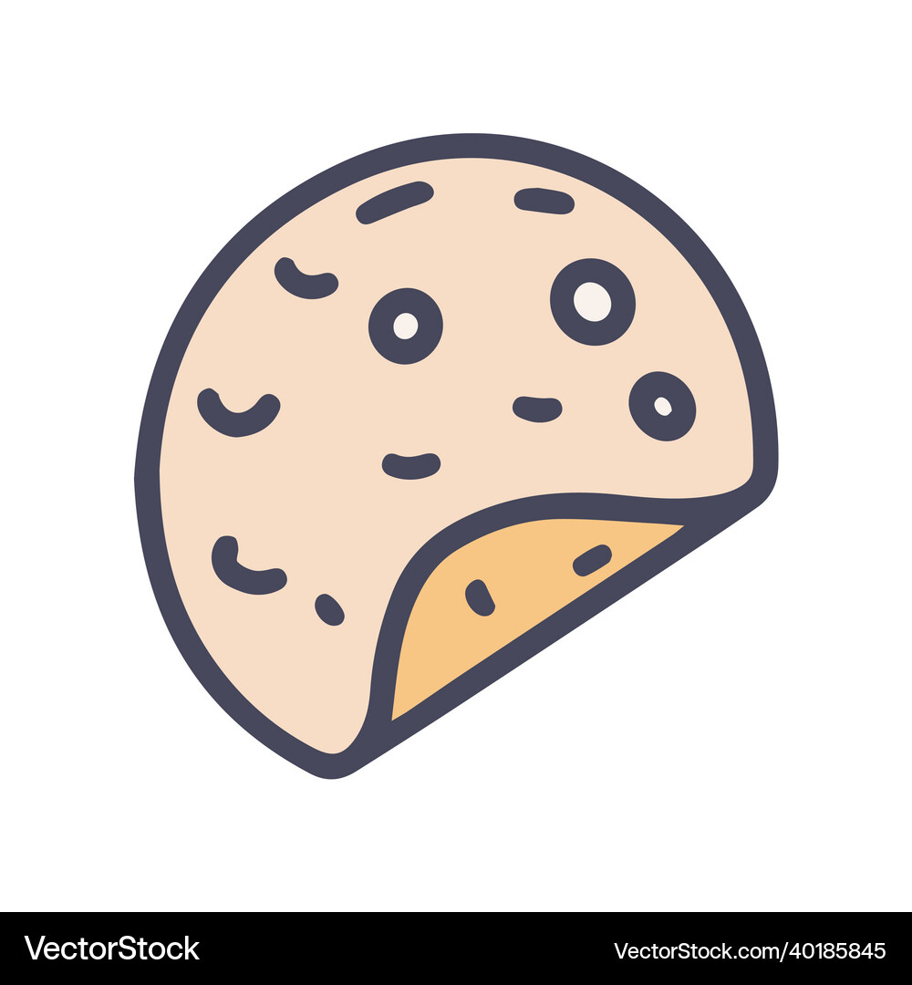 Tortilla color doodle simple icon design Vector Image