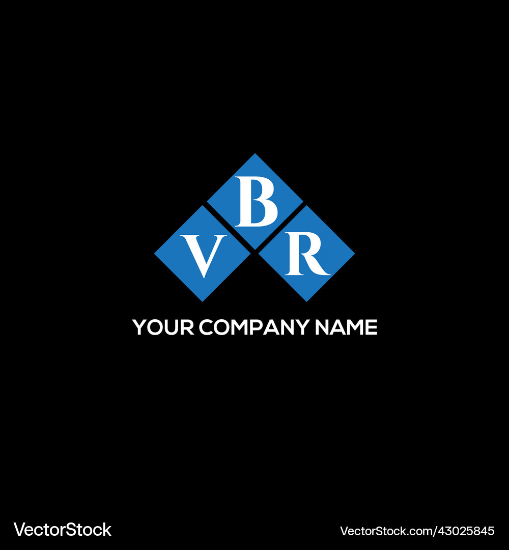 Vbr letter logo design on black background Vector Image