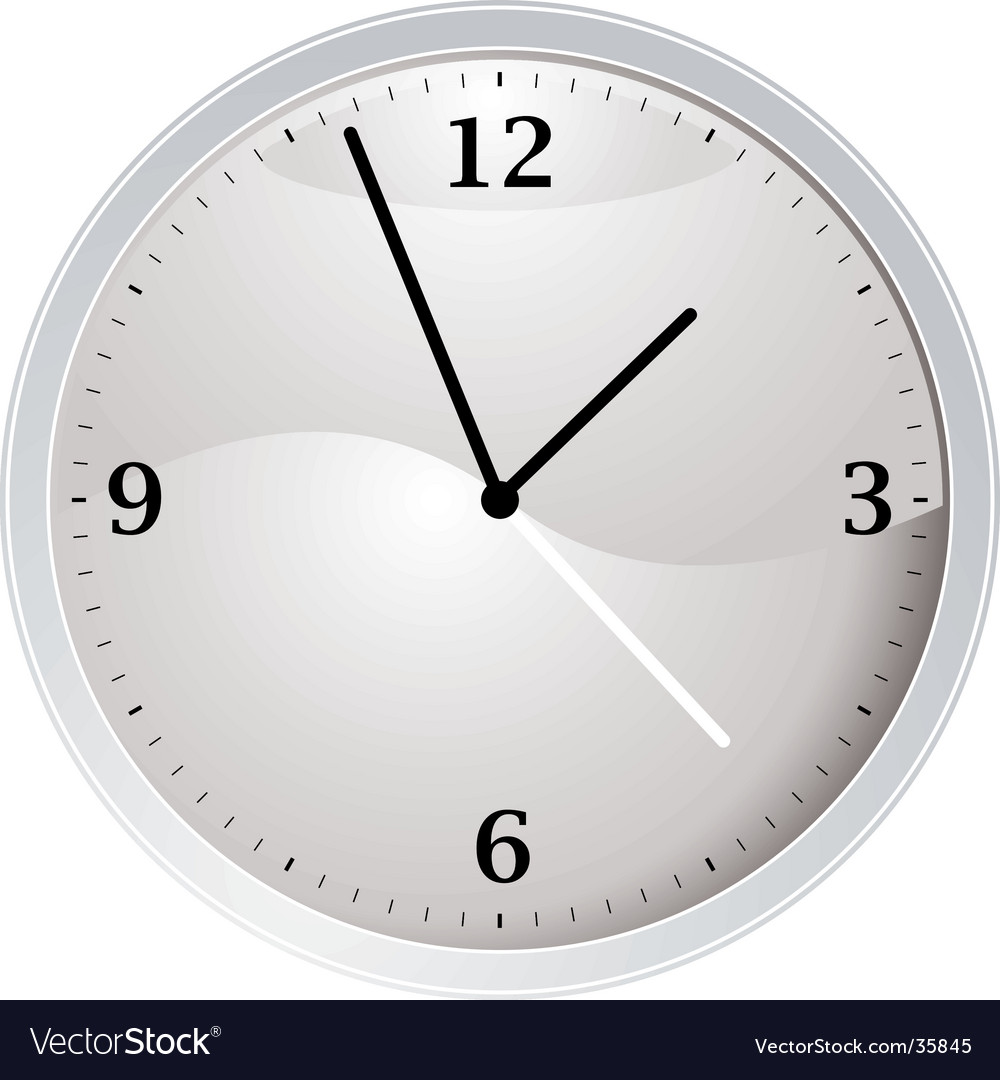 White clock Royalty Free Vector Image - VectorStock