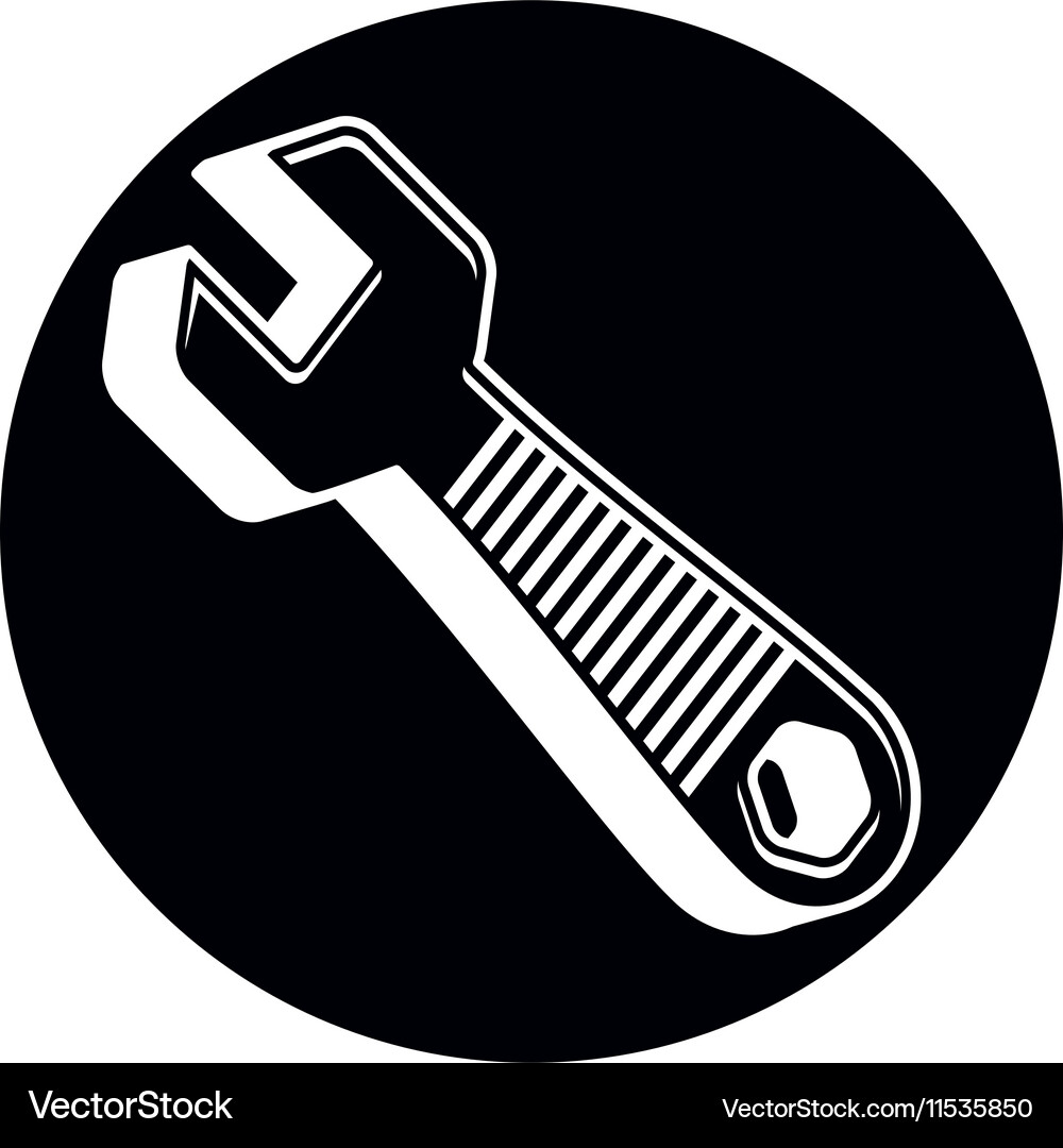 3d wrench detailed Work tool three-dimensi Vector Image