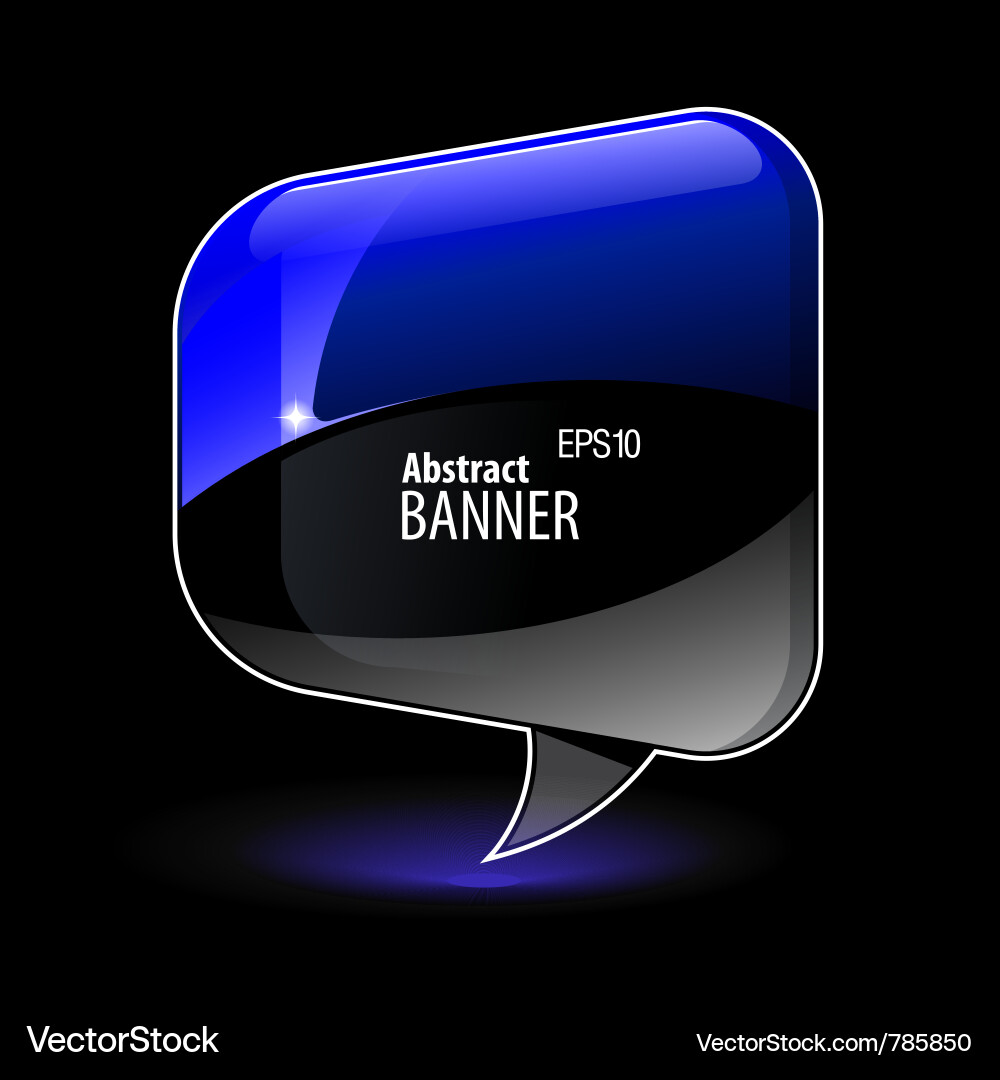 Abstract blue shiny glass banner Royalty Free Vector Image