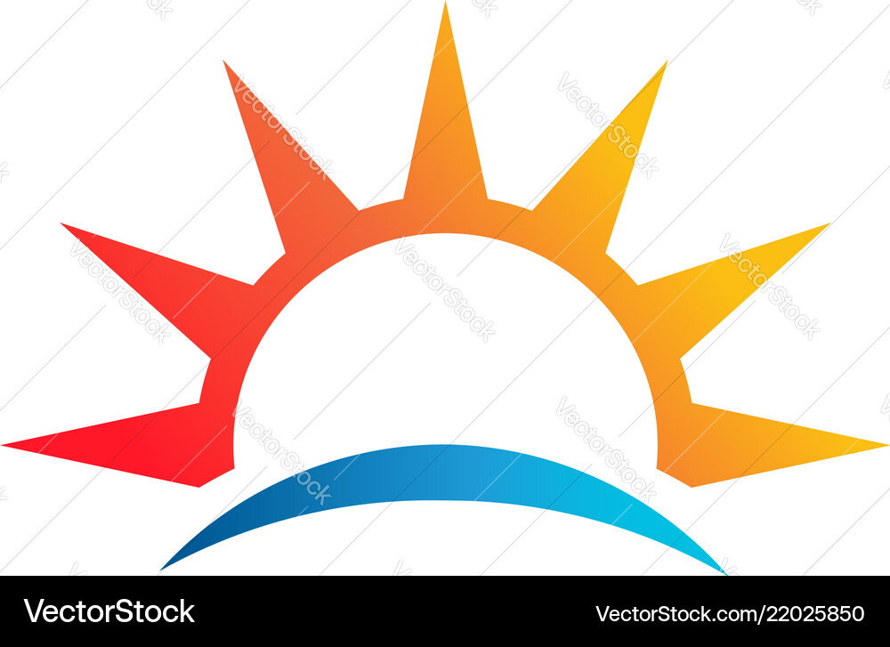 Abstract sun beach logo symbol Royalty Free Vector Image