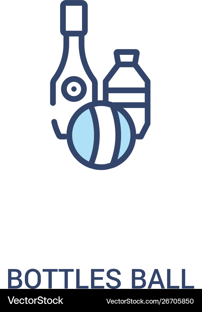 Bottles ball concept 2 colored icon simple line Vector Image
