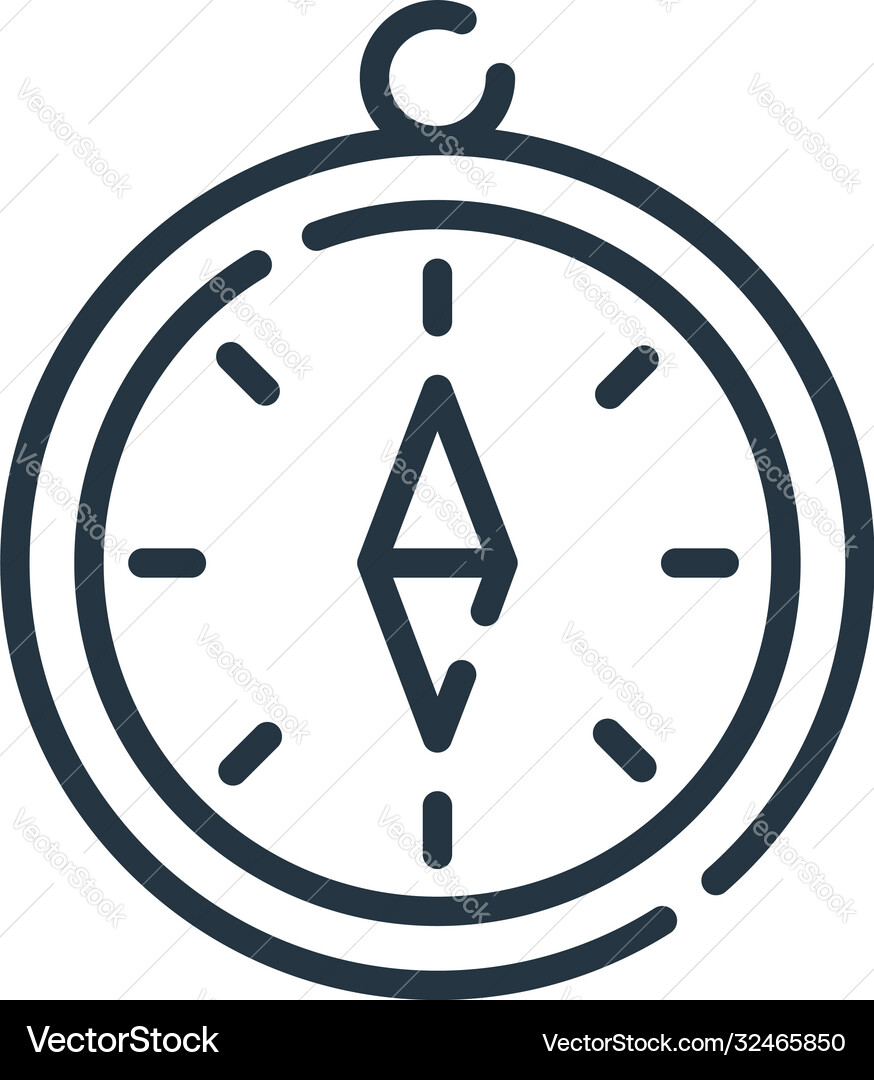 Compass icon isolated on white background outline Vector Image