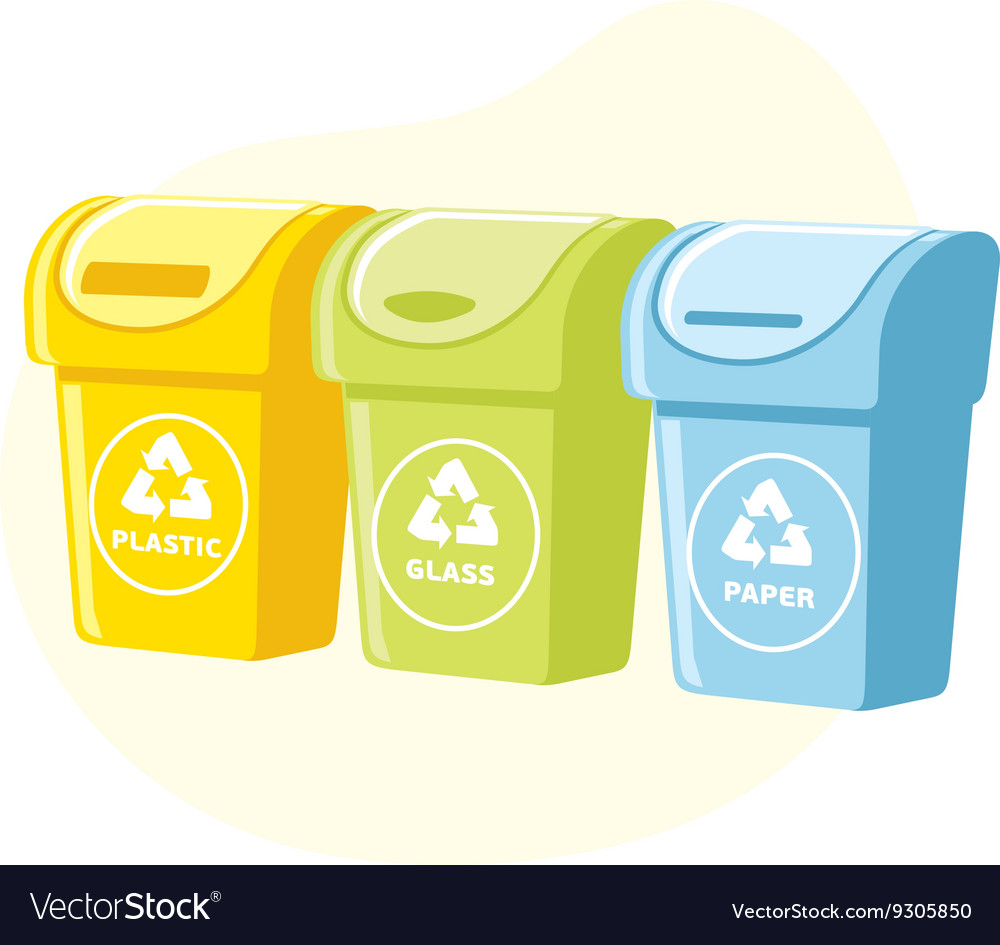 Different colored recycle waste bins Royalty Free Vector Different colored recycle waste bins Royalty Free Vector