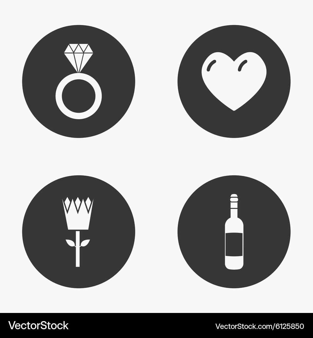 Modern love icons set Royalty Free Vector Image