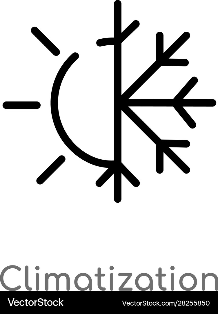 Outline climatization icon isolated black simple Vector Image