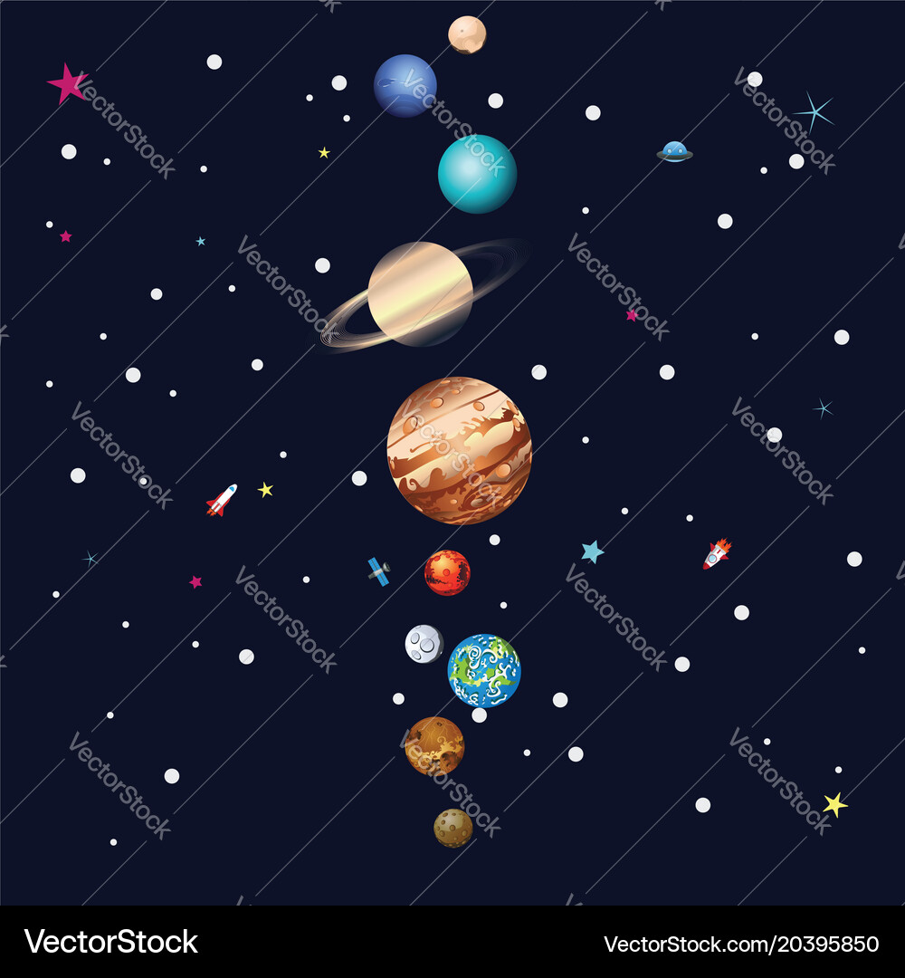 Parade of planets Royalty Free Vector Image - VectorStock