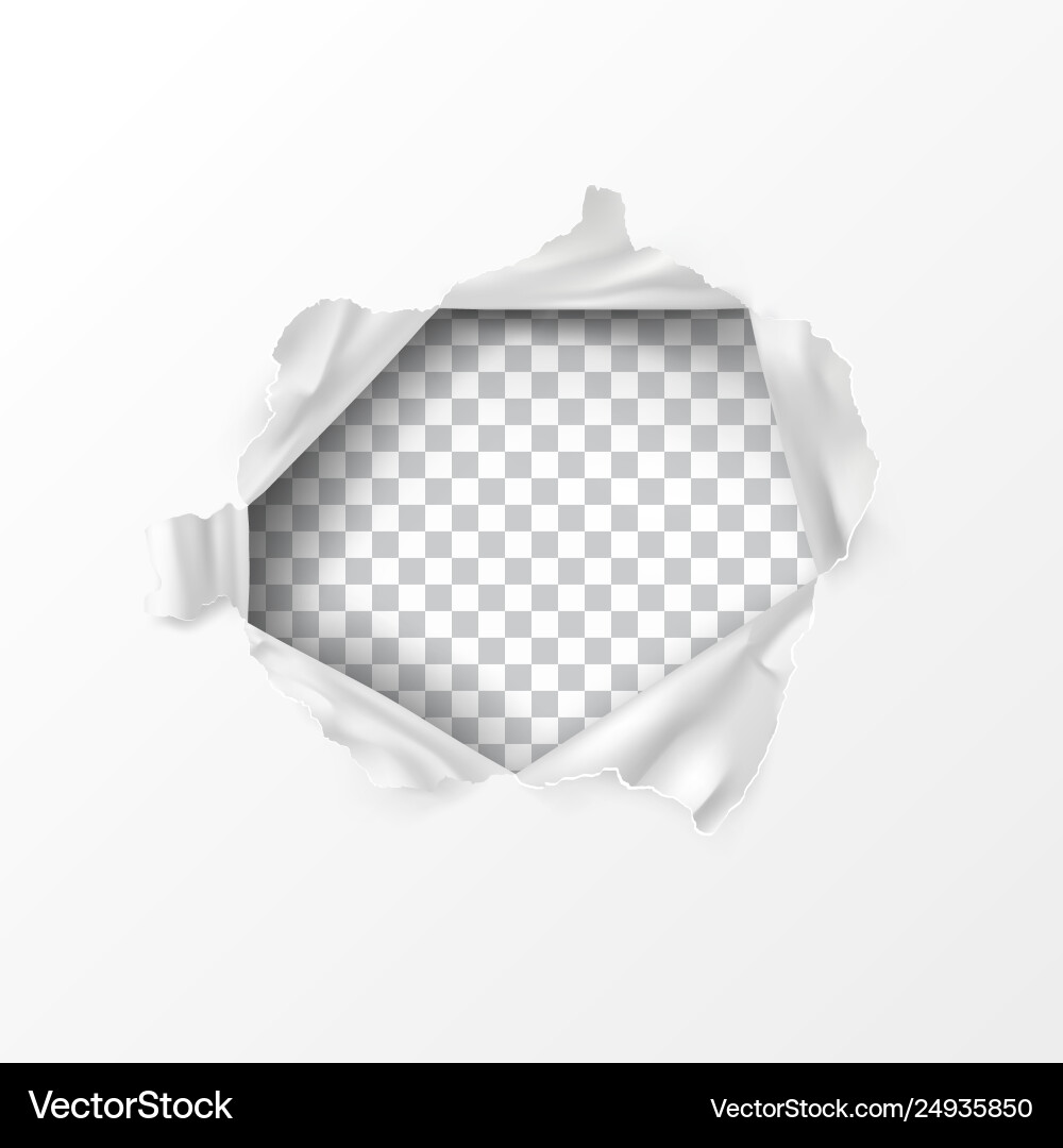 Realistic torn hole in paper Royalty Free Vector Image