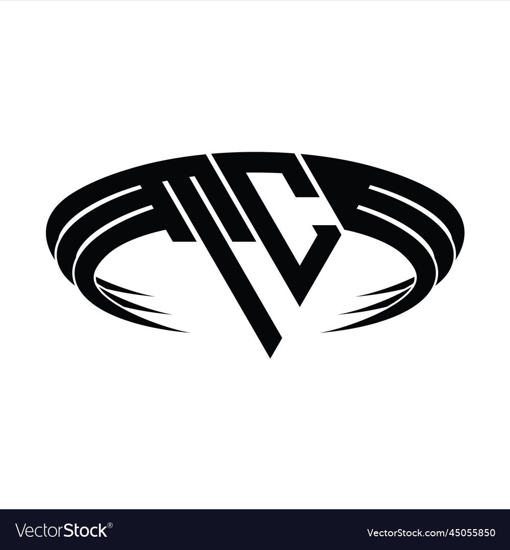 Tc logo letter monogram with triangle slice Vector Image Tc logo letter monogram with triangle slice Vector Image