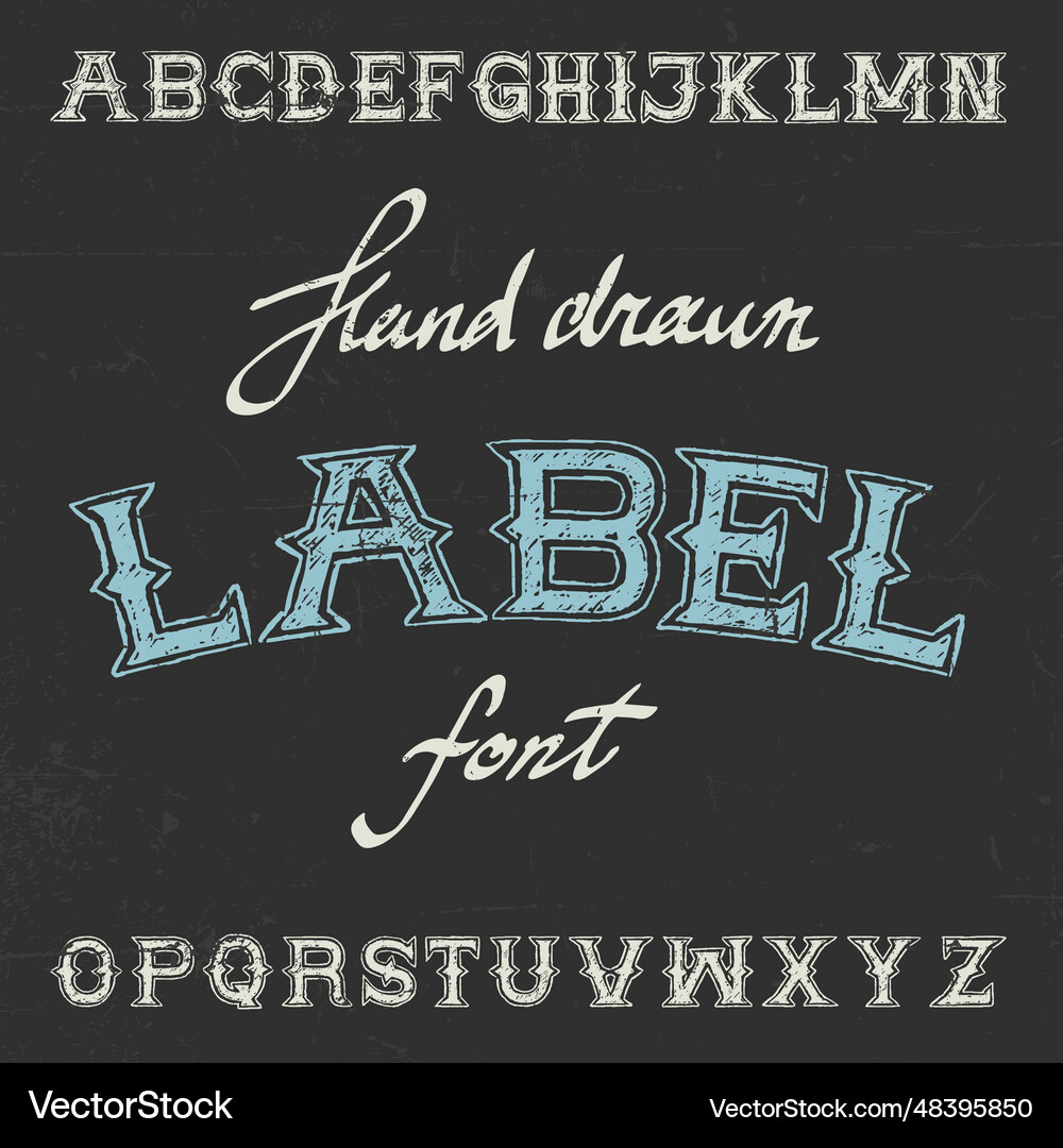 Vintage label font poster Royalty Free Vector Image