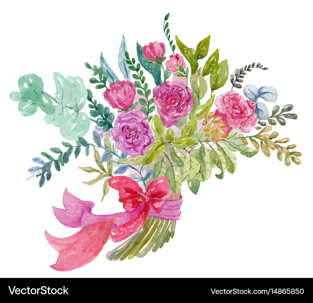 Watercolor bouquet Royalty Free Vector Image - VectorStock