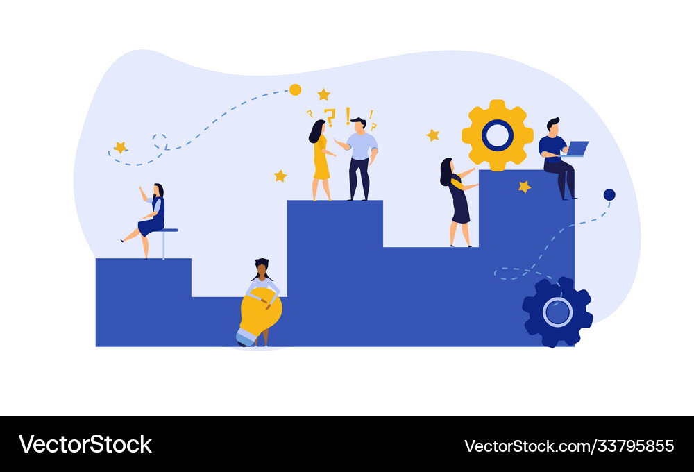 Achievement target career challenge flat people Vector Image
