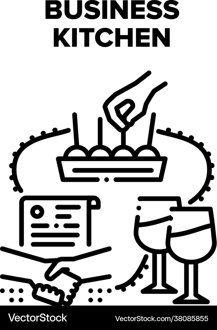 Business kitchen meeting black Royalty Free Vector Image