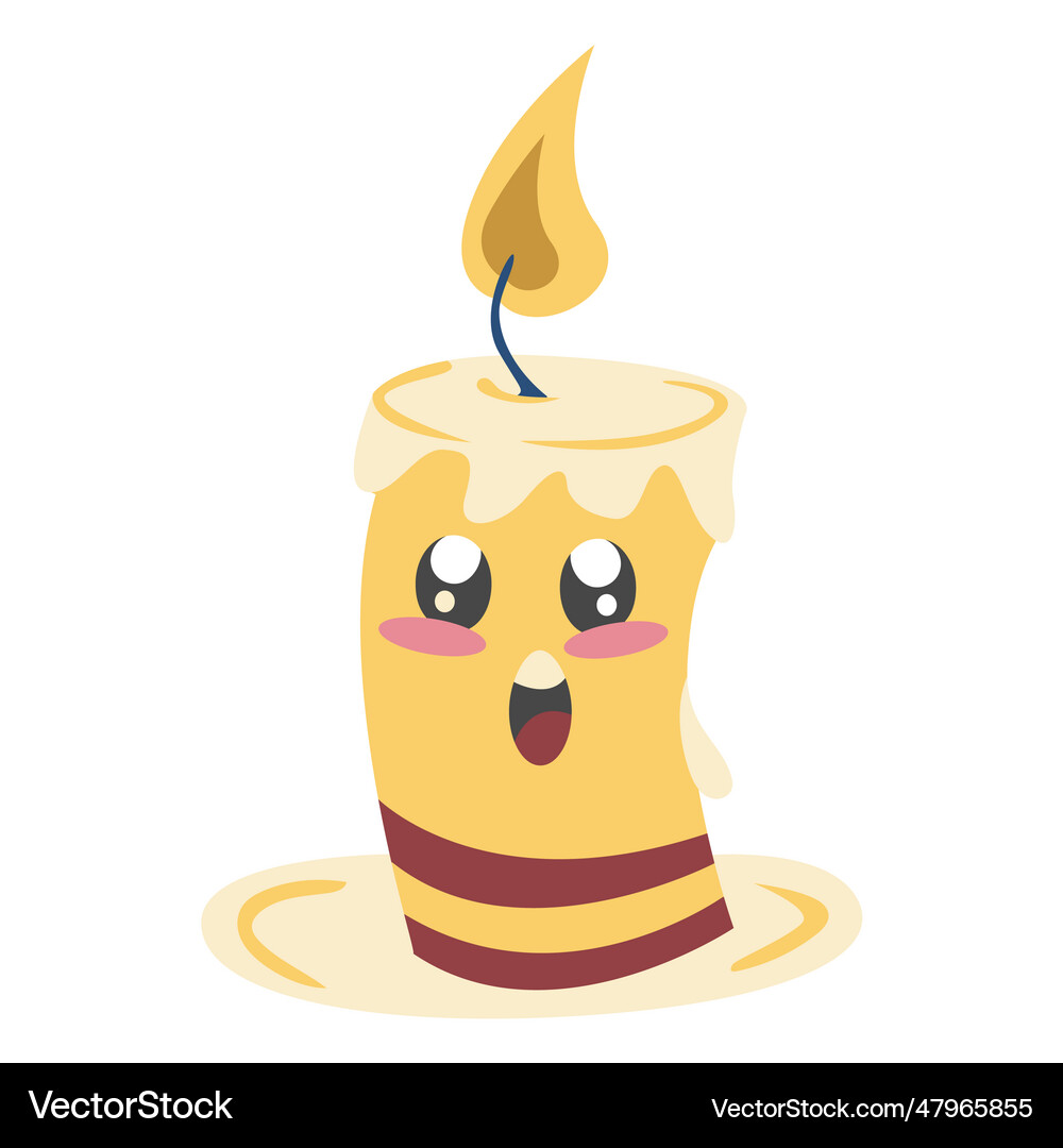 Character candle cute color Royalty Free Vector Image