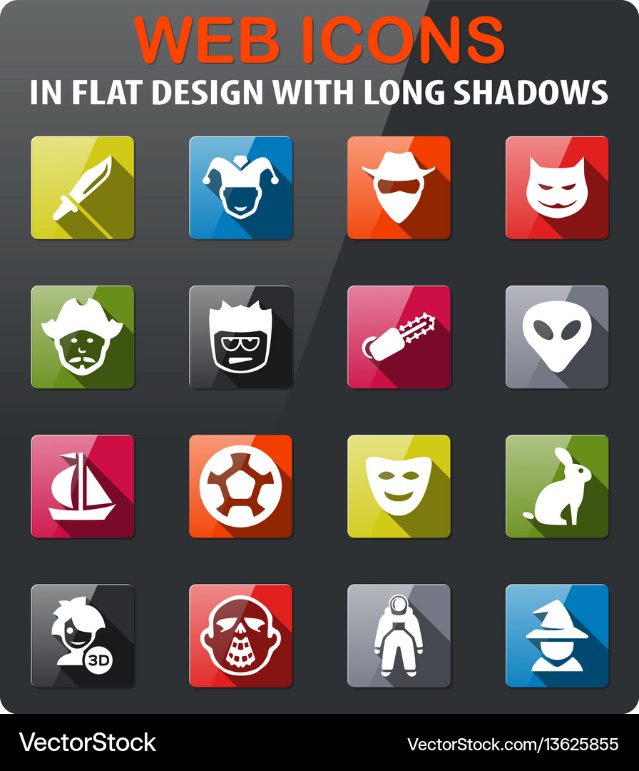 Cinema genres icon set Royalty Free Vector Image