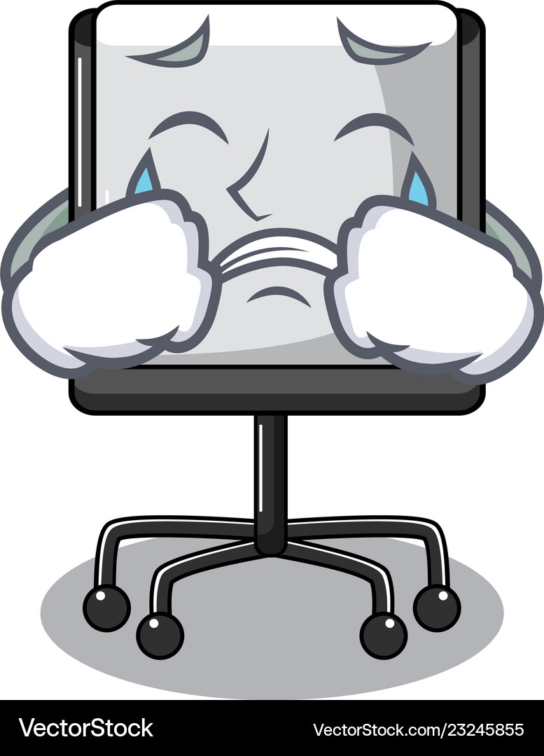 Crying presentation board cartoon on the floor Vector Image