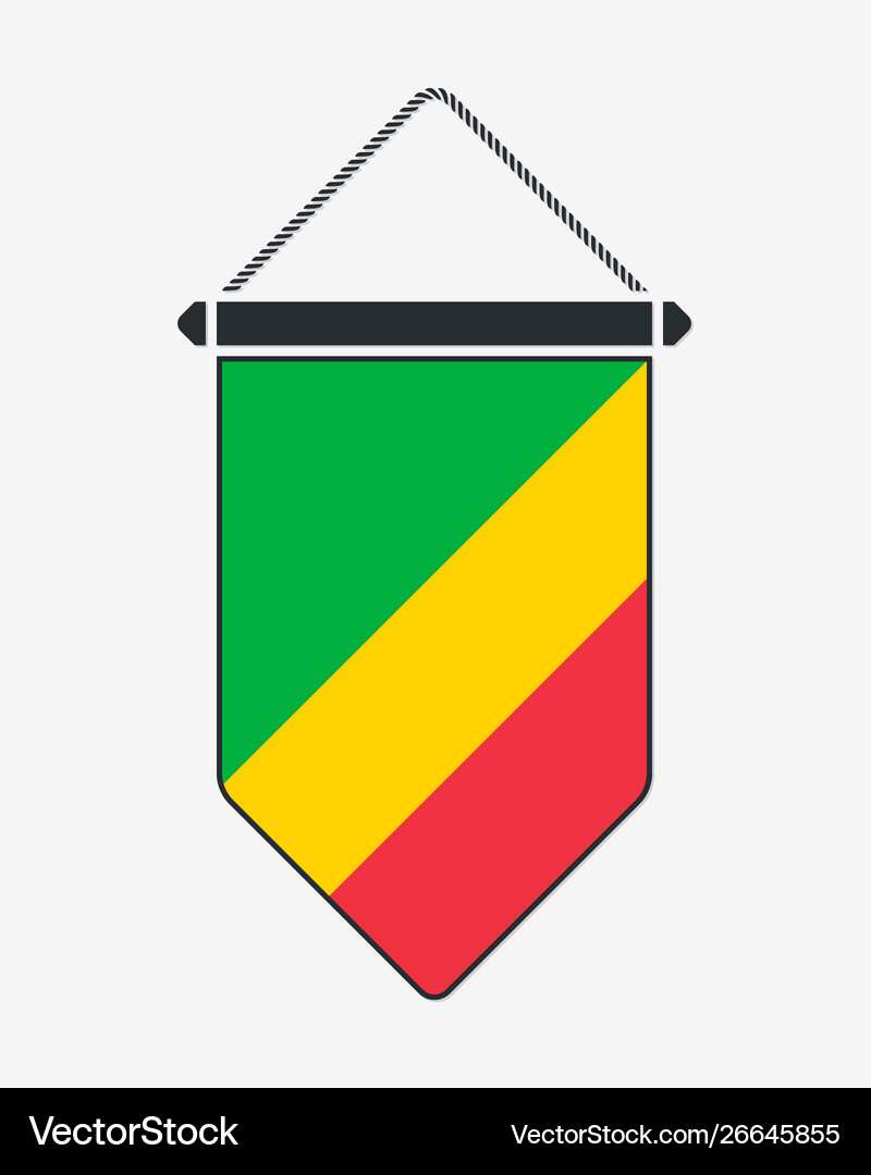 Flag republic congo sign and icon Royalty Free Vector Image