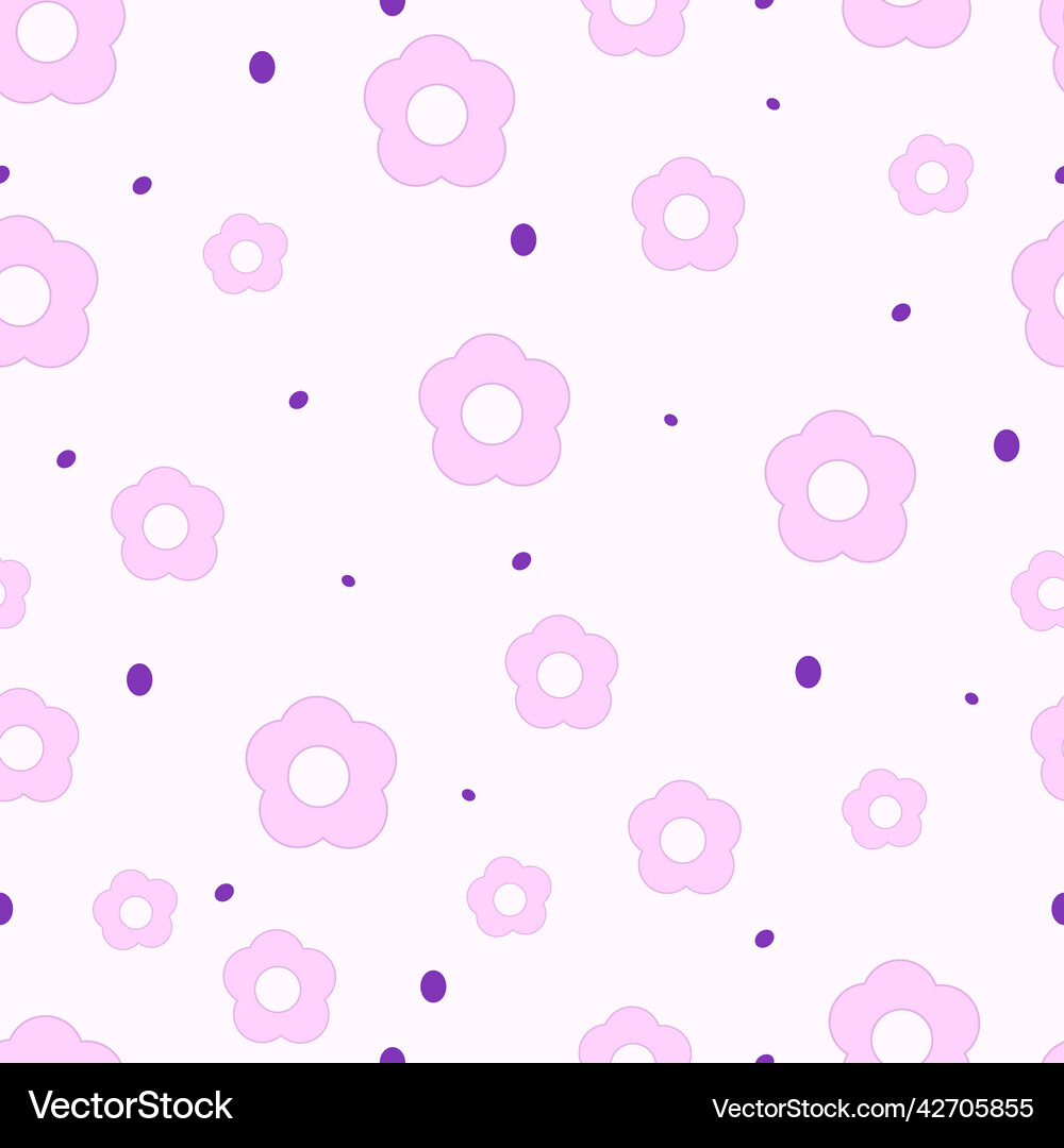 Floral seamless pattern cute print with daisies Vector Image