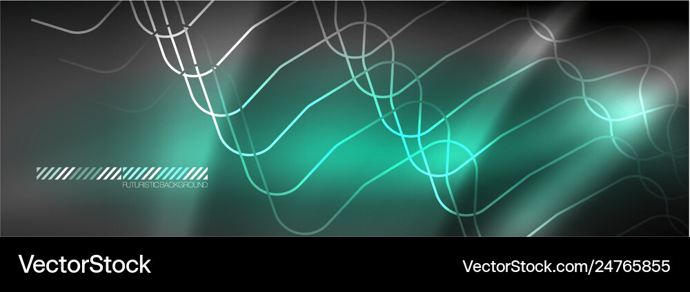 Glowing neon abstract lines techno futuristic Vector Image