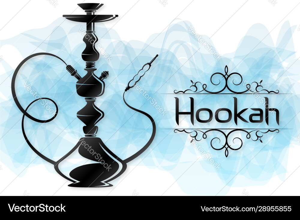Hookah for relaxation silhouette pattern Vector Image