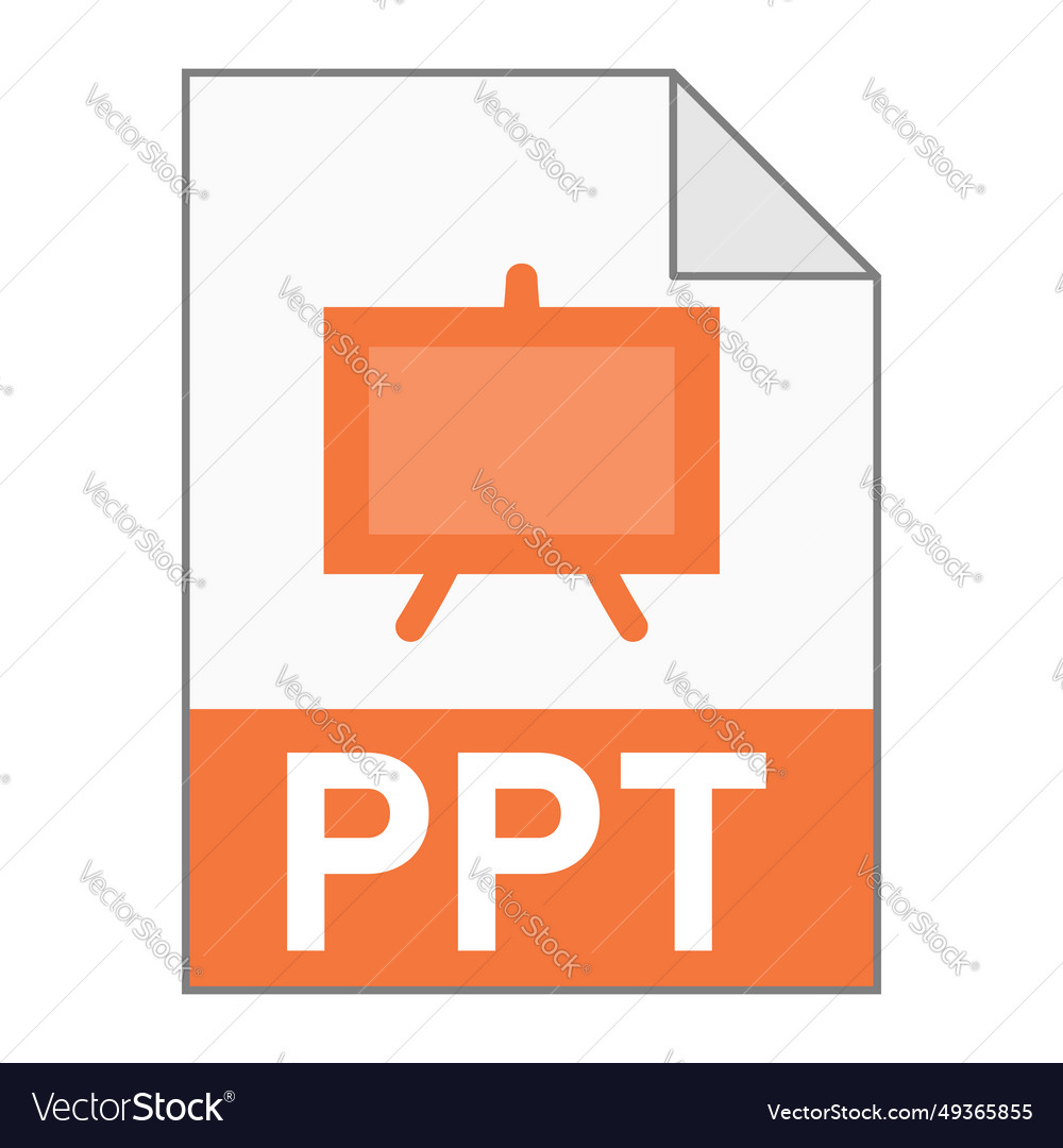 Modern flat design of ppt file icon for web Vector Image
