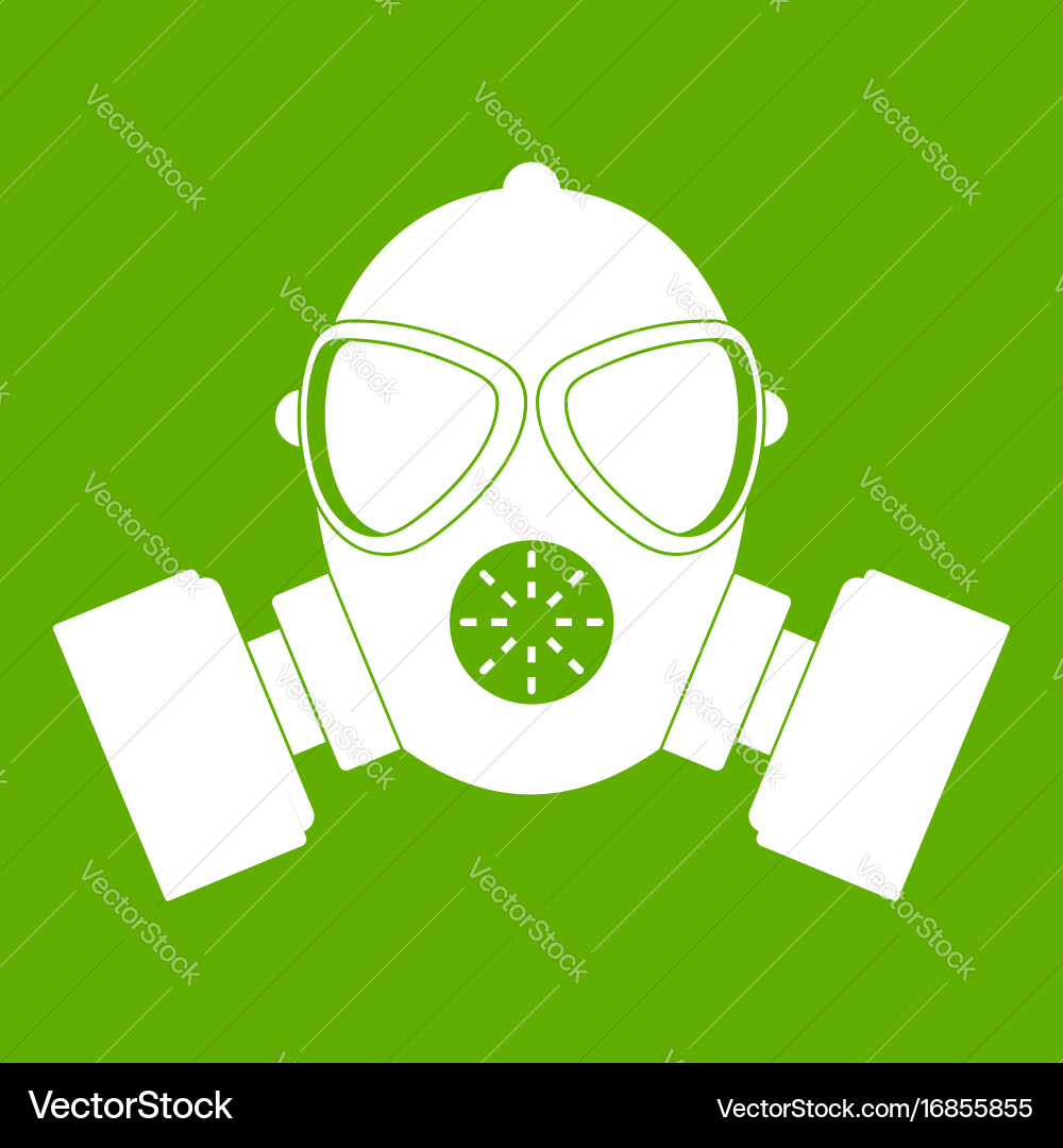 Respirator icon green Royalty Free Vector Image