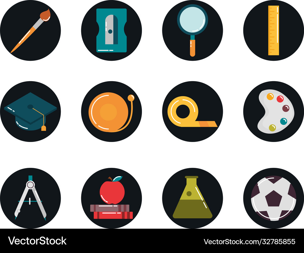 School education supply class stationery block Vector Image
