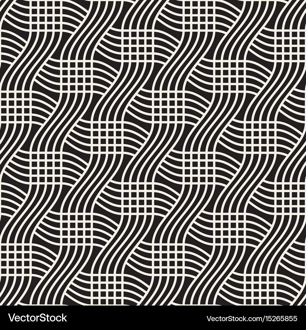 Seamless black and white cross lattice pattern Vector Image