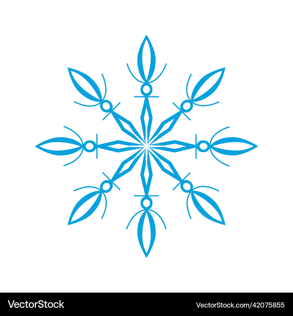 Simple snowflakes winter christmas set Royalty Free Vector
